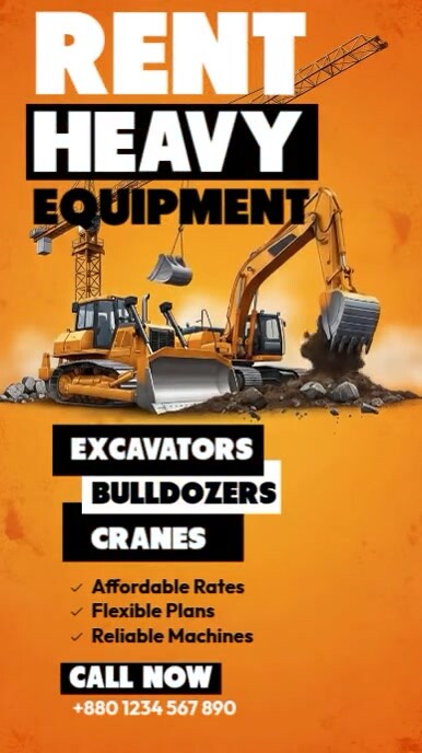 Heavy Equipment Rental Template | PosterMyWall
