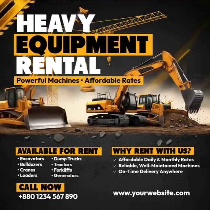 Copy of Heavy Equipment Rental | PosterMyWall