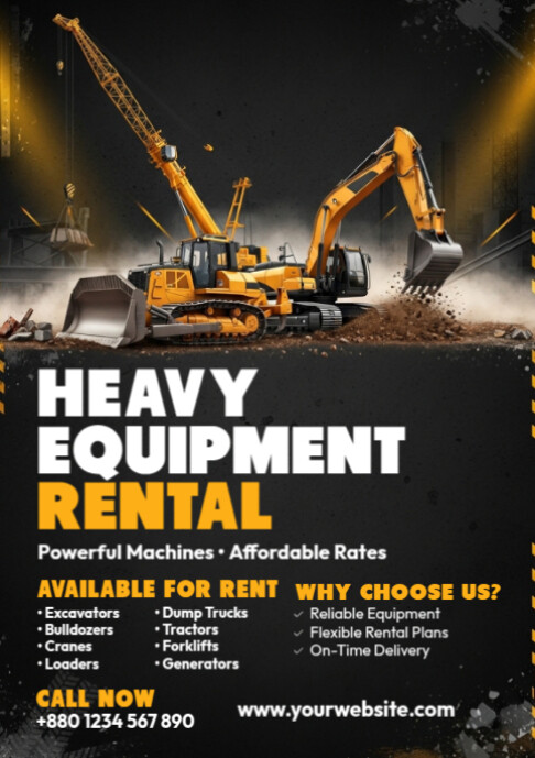 Copy of Heavy Equipment Rental Flyer | PosterMyWall