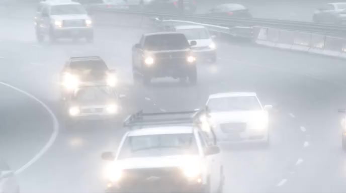 Copy of heavy rain and road traffic | PosterMyWall