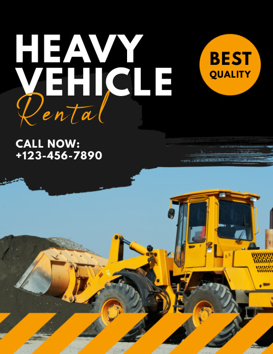HEAVY VEHICLE RENTAL FLYERS Template | PosterMyWall