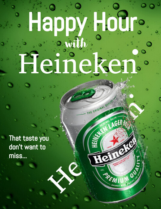 Heineken Happy hour Template | PosterMyWall