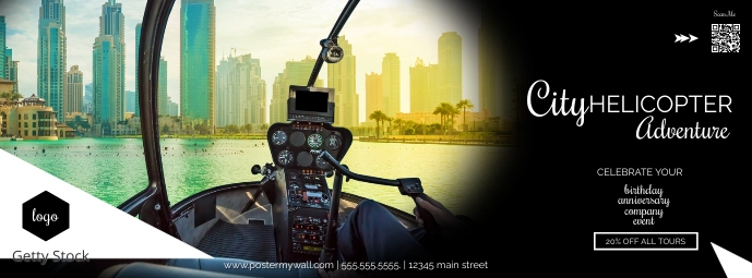 Copy of Helicopter Tour Ad Banner Templates | PosterMyWall