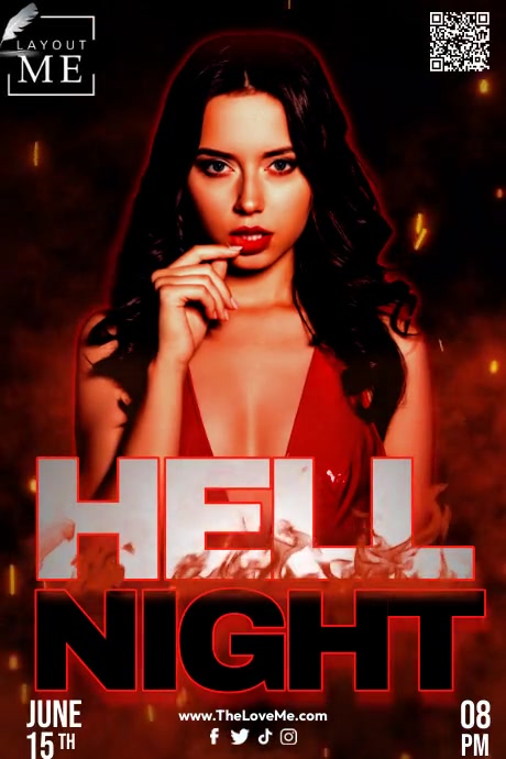 Plantilla de Hell Night Party | PosterMyWall