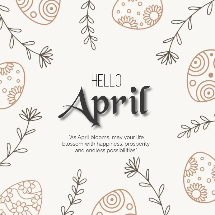 Hello April Template | PosterMyWall
