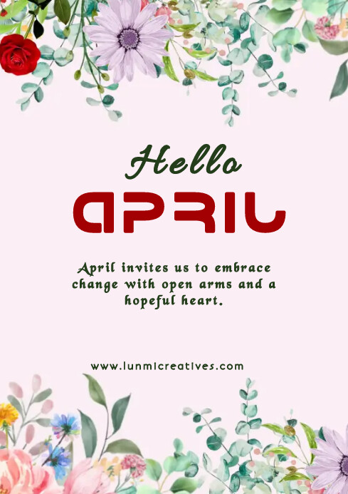 Hello April Template | PosterMyWall