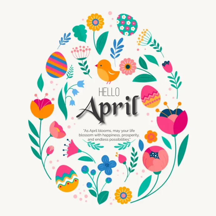Hello April Template | PosterMyWall