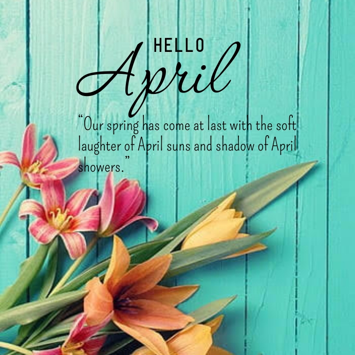 Hello April Template | PosterMyWall