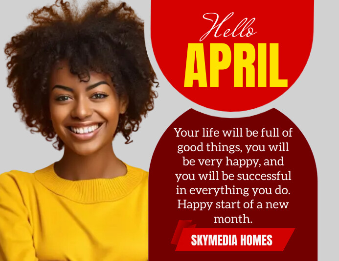 Hello April Template | PosterMyWall