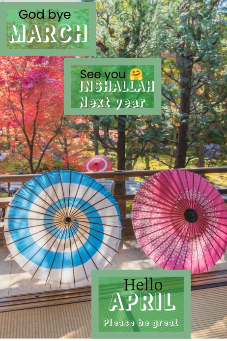 Hello April goodbye March Poster Template | PosterMyWall