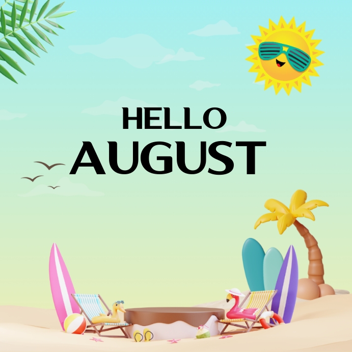 Plantilla de Hello august Instagram post | PosterMyWall