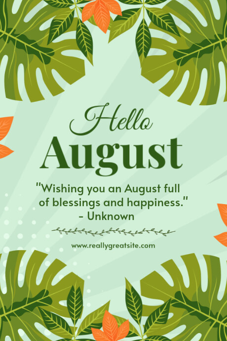 Hello august poster 2025 Template | PosterMyWall