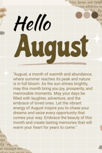 Hello August Template | PosterMyWall