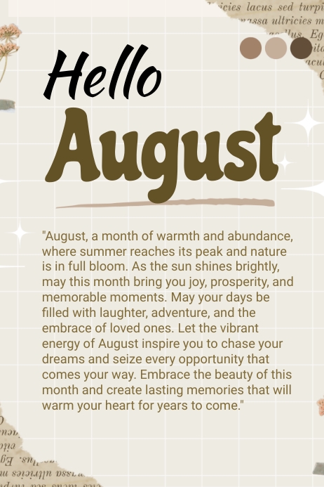 Copy of Hello august poster | PosterMyWall