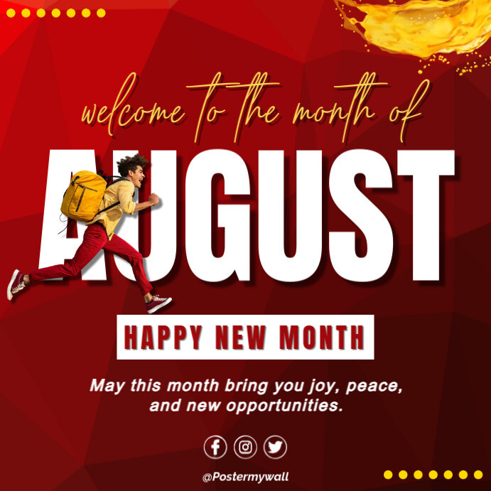Hello August Welcome August Month Greeting Quote Social Media Instagram ...