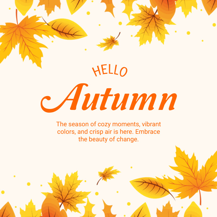 Hello Autumn Template | PosterMyWall