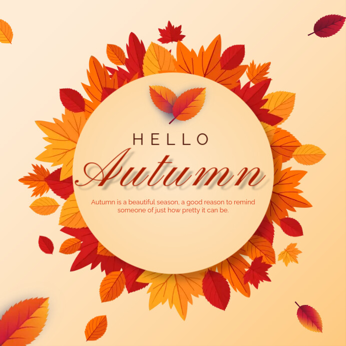 Hello Autumn Template | PosterMyWall