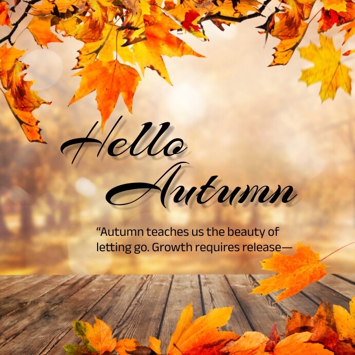 Hello Autumn Template | PosterMyWall