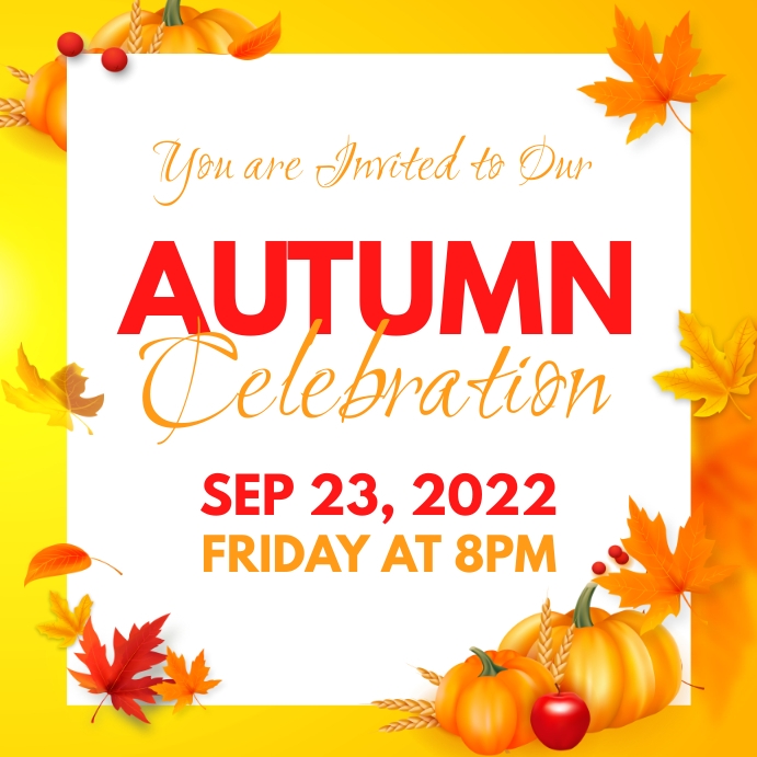 Hello Autumn/Fall Celebration online card Template | PosterMyWall