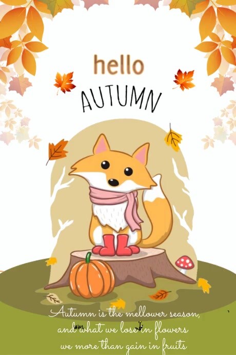 hello autumn fall poster Templat | PosterMyWall