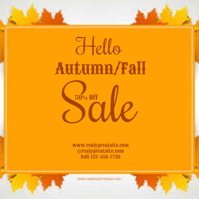 hello autumn fall sale instagram post Template | PosterMyWall