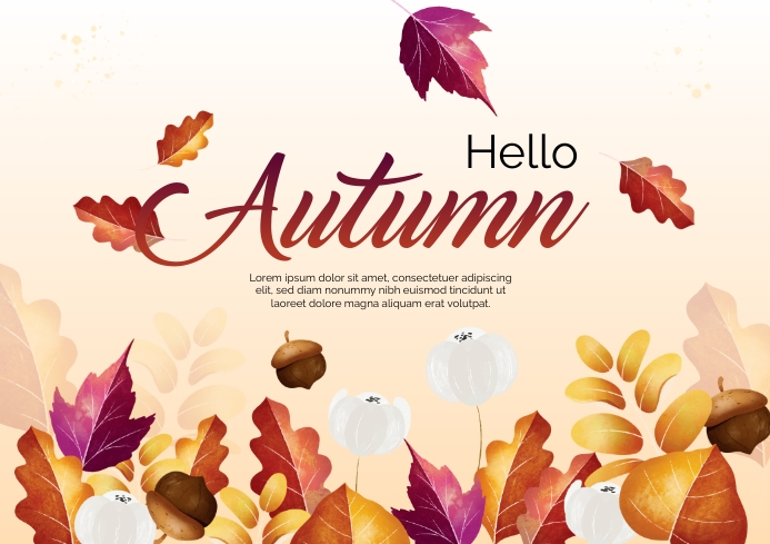 Hello Autumn Fall Season Greeting Template | PosterMyWall