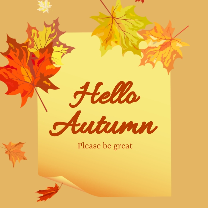Hello Autumn Instagram post template. (1) | PosterMyWall
