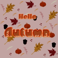Hello Autumn Instagram post template. (1) | PosterMyWall