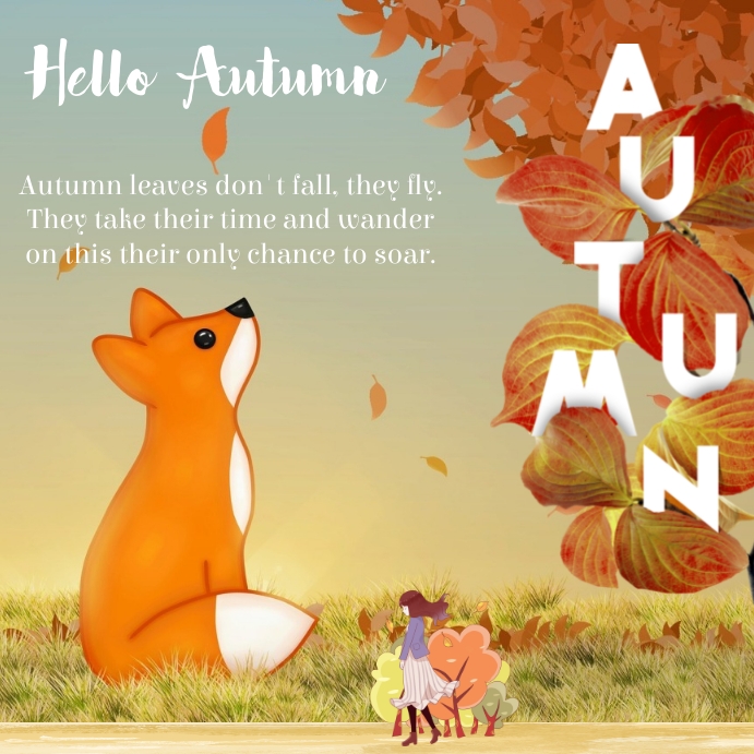 Hello autumn quote | PosterMyWall