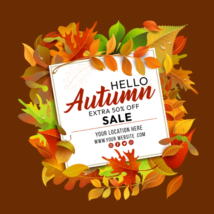 Hello Autumn Sale Template | PosterMyWall