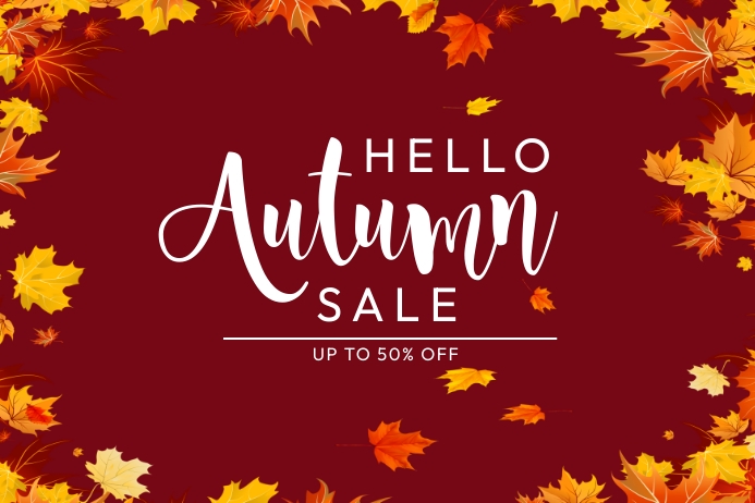 Hello Autumn Sale Template | PosterMyWall