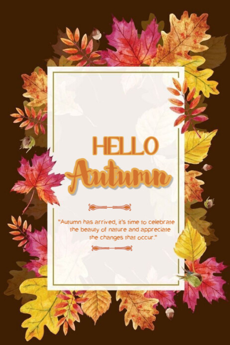 Plantilla de Hello Autumn template 2025 | PosterMyWall