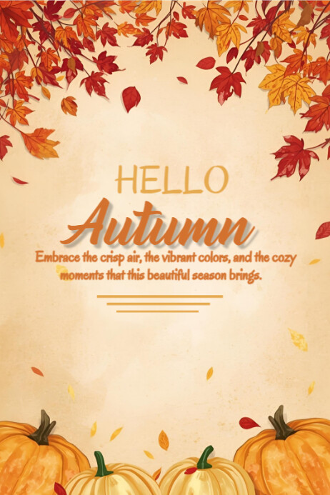 Hello Autumn template 2025 | PosterMyWall