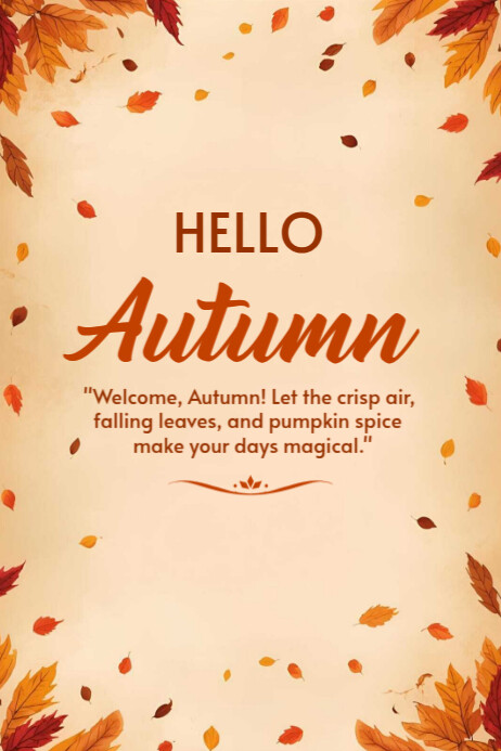 Plantilla de Hello autumn template 2025 | PosterMyWall