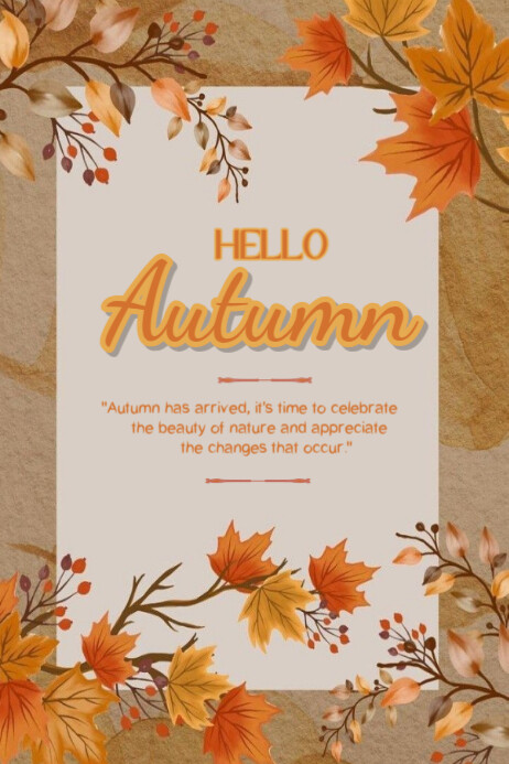 Hello Autumn template 2025 | PosterMyWall