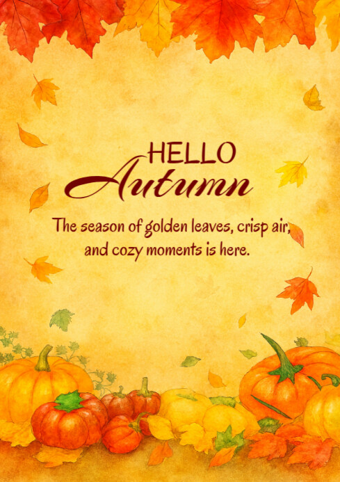 Hello autumn template 2025 | PosterMyWall
