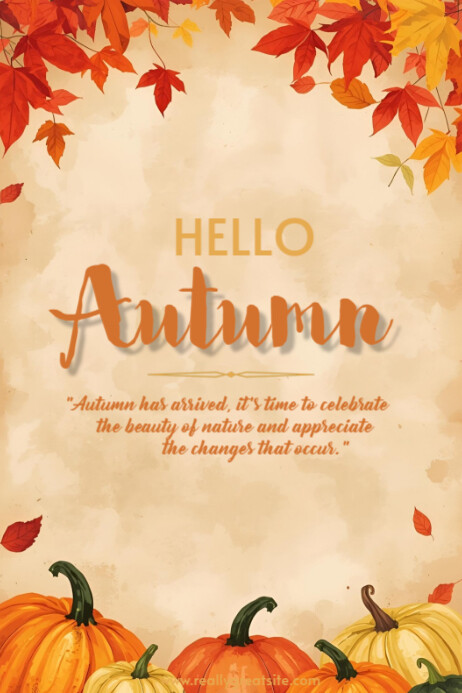 Plantilla de Hello Autumn template 2025 | PosterMyWall