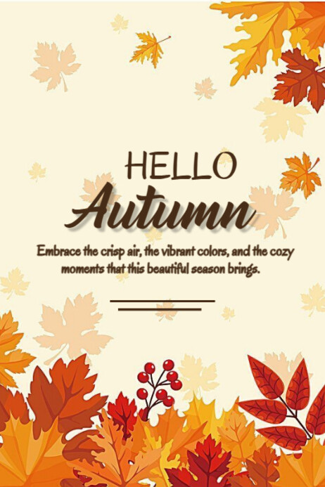 Hello Autumn template 2025 | PosterMyWall
