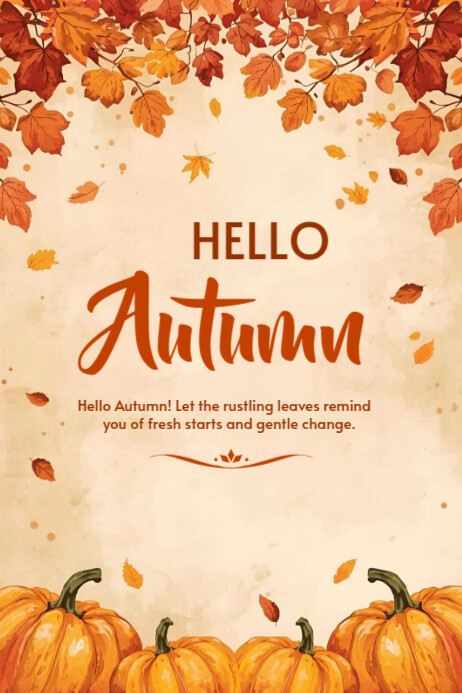 Plantilla de Hello autumn template 2025 | PosterMyWall