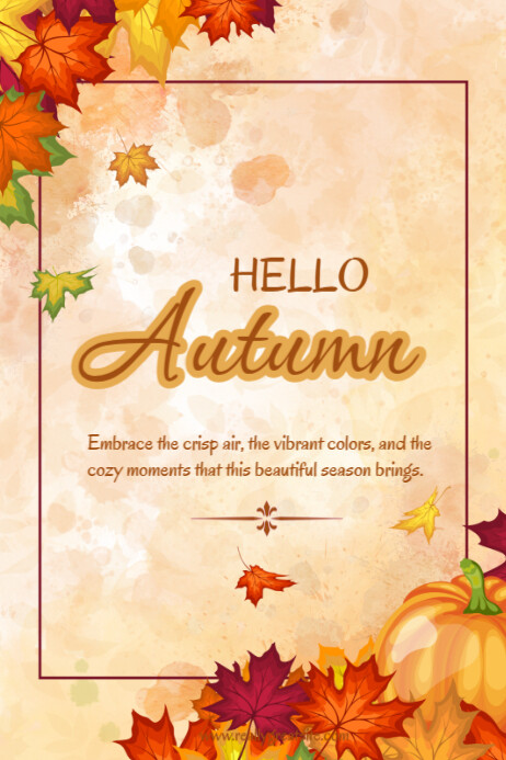 Hello Autumn template 2025 | PosterMyWall
