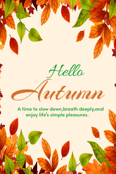 Copy of Hello autumn template 2025 | PosterMyWall