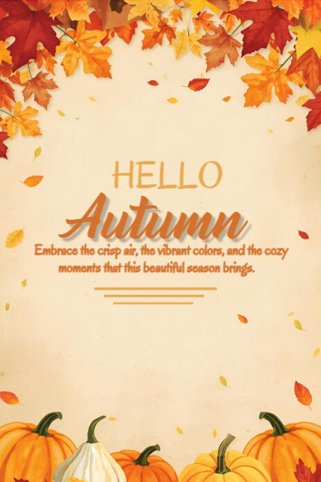 Hello Autumn template 2025 | PosterMyWall