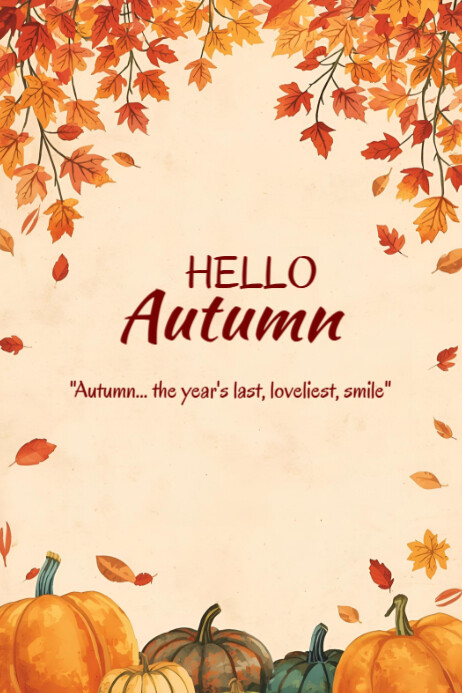 Hello autumn template 2025 | PosterMyWall