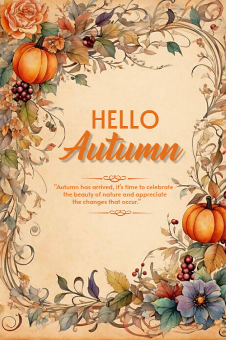 Plantilla de Hello Autumn template 2025 | PosterMyWall