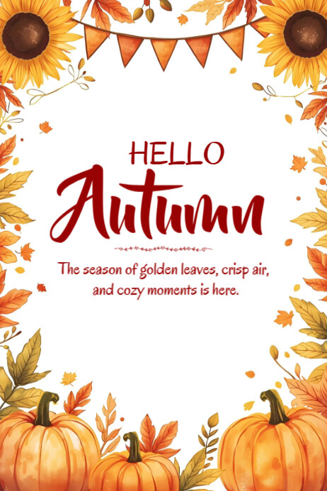 Hello autumn template 2025 | PosterMyWall