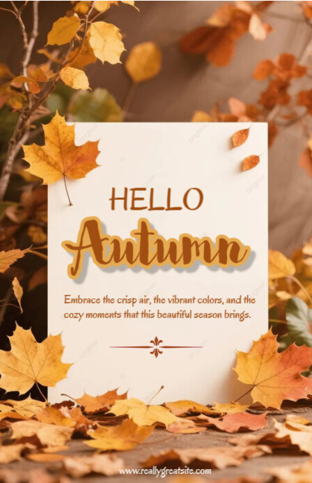 White Hello Autumn 2025 Tabloid Template | PosterMyWall