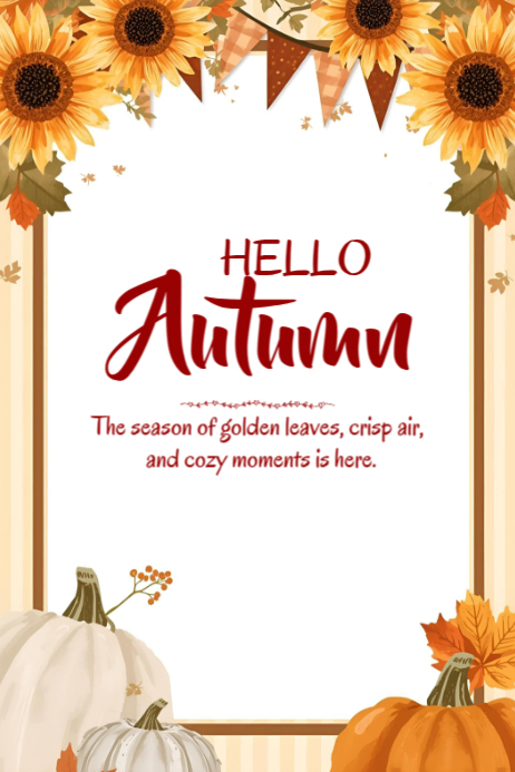 Hello autumn template 2025 | PosterMyWall