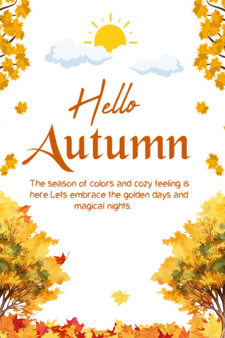 Hello autumn. Template 2025 | PosterMyWall