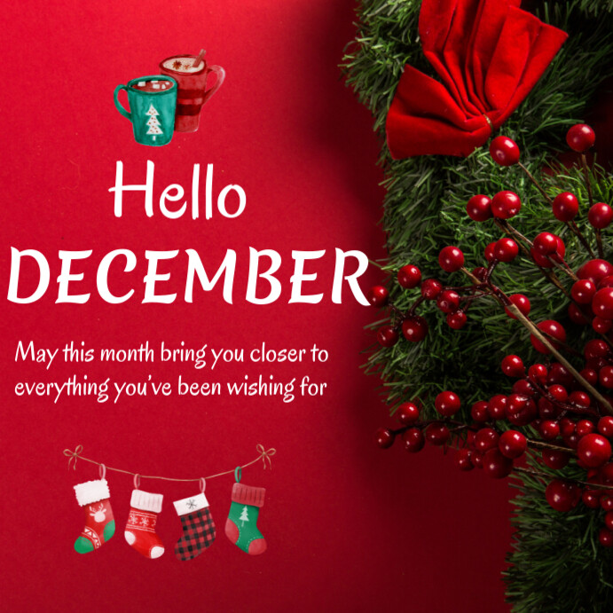 Plantilla de Hello December 2024 | PosterMyWall