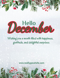 Hello December Flyer Template 2024 | PosterMyWall